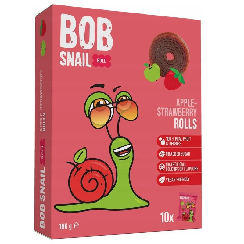 Bob Snail Natural Sweets Rolls Apple-Strawberry, 100g – Baltic Supermart